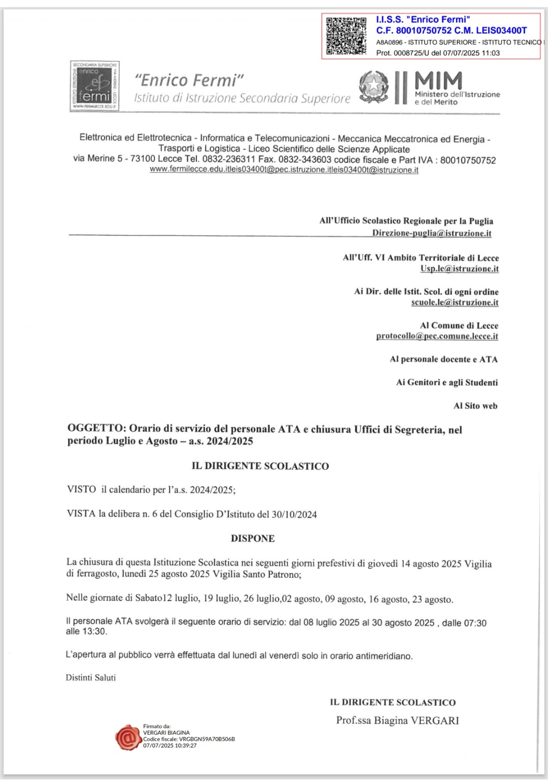 IISS Enrico Fermi – Lecce