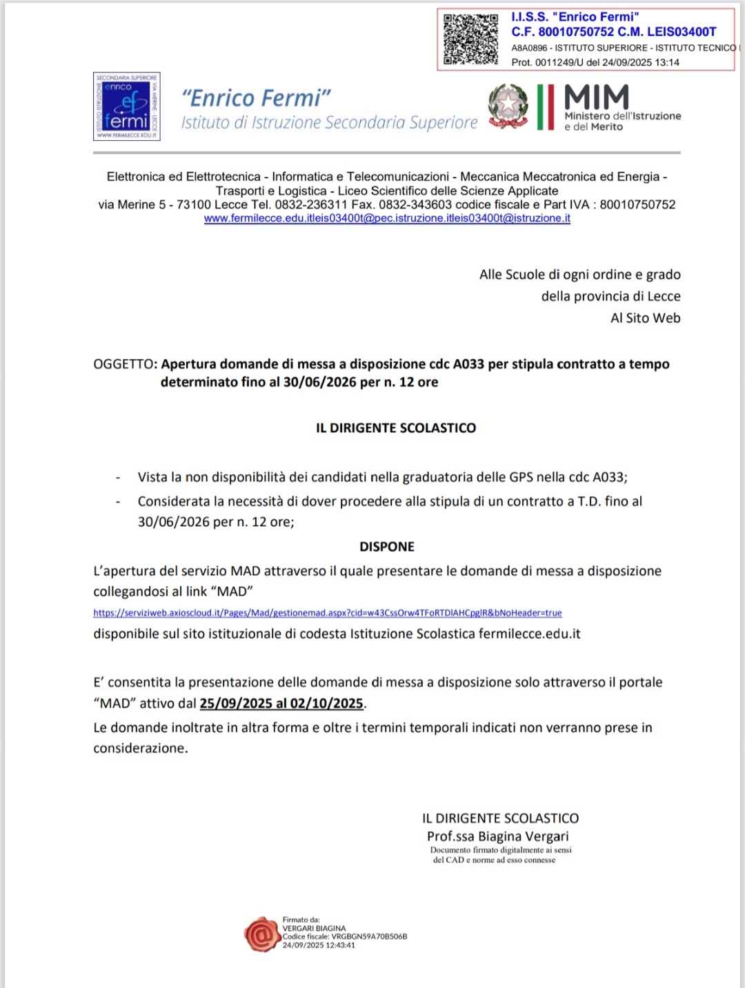 IISS Enrico Fermi – Lecce